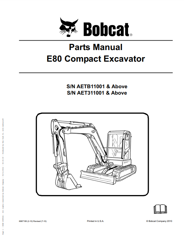 Manual De Partes Excavadora Compacta Bobcat E80 Manualesdemaquinaria
