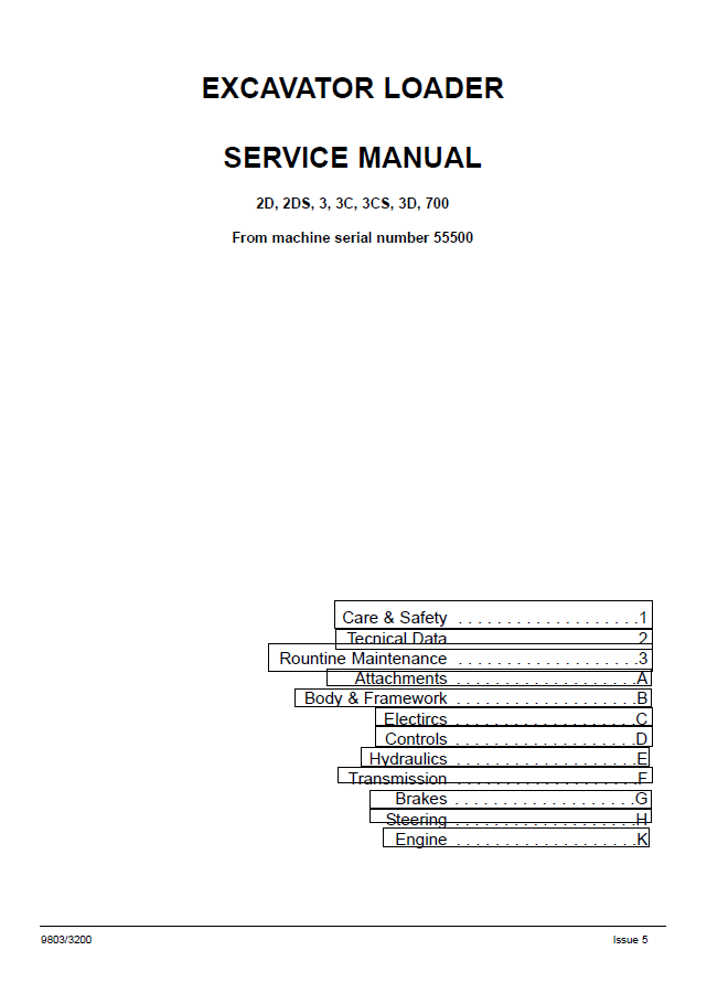 Manual De Reparación Excavadora Jcb 2d 2ds 3 3c 3cs 3d 700