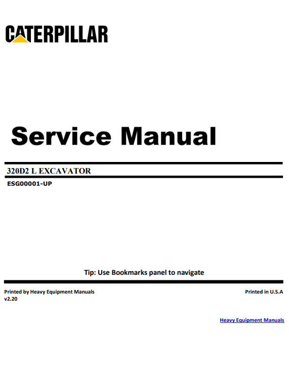 Manual De Reparación Excavadora Caterpillar 320d2l Manualesdemaquinaria