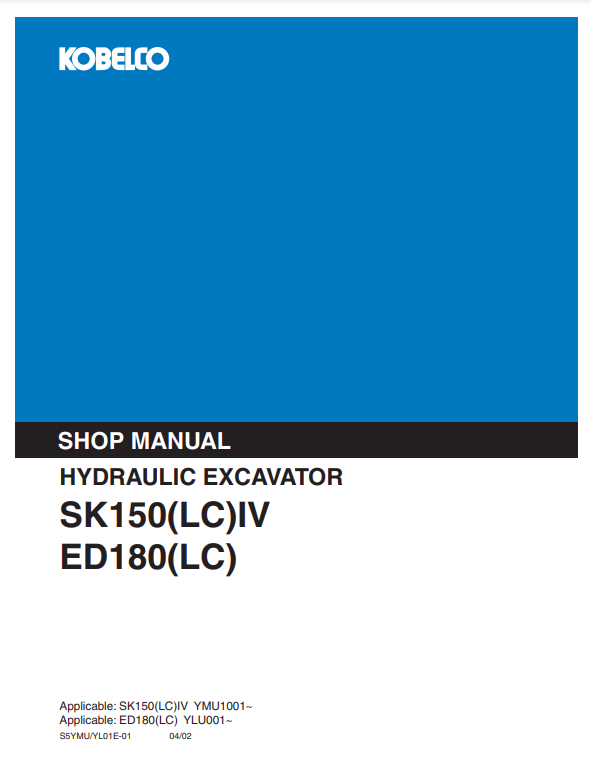Manual Taller Excavadora Kobelco SK150(LC)IV, ED180LC – manualesdemaquinaria