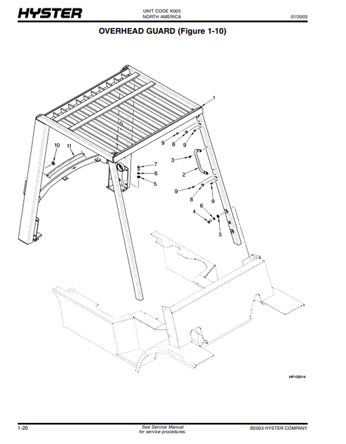 Manual de Partes Montacargas Hyster H100XM, H110XM, H120XM, H70XM, H80 ...