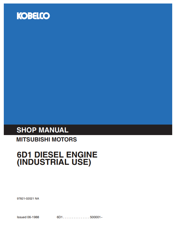 Manual de Reparación Motor Diesel Mithsubishi Mitsubishi 6D1 ...