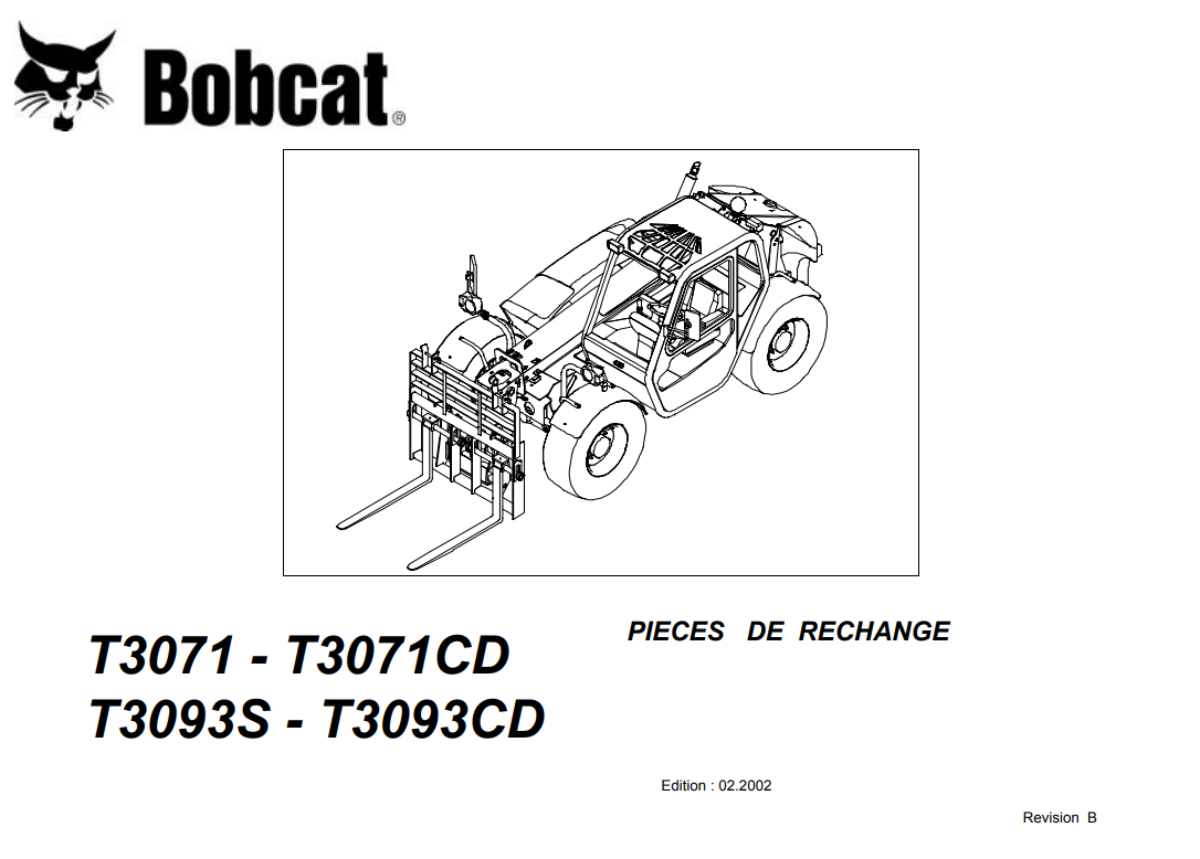 Manual de Partes Telehandler Bobcat T3071-T3071CD T3093S-T3093CD ...