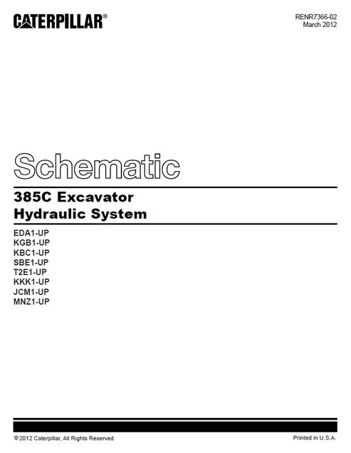 Manual de Plano Hidráulico Caterpillar 385CL – manualesdemaquinaria